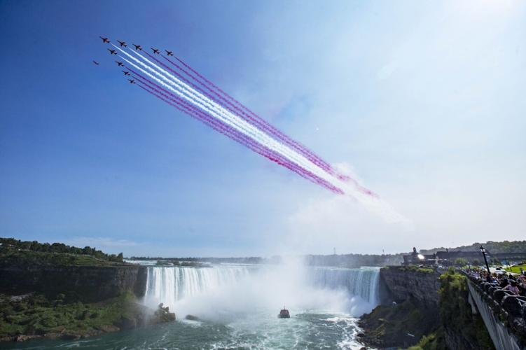 Photos: Red Arrows return to Niagara for flyover