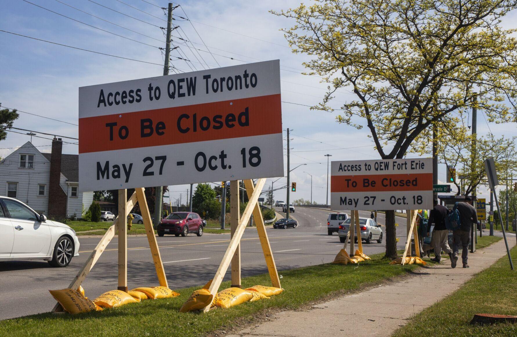 St. Catharines ‘frustrated’ by QEW ramp closure signs