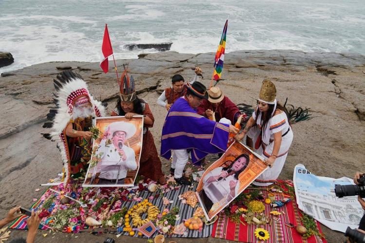 Peruvian shamans perform a blessing ritual ahead of a presidential runoff