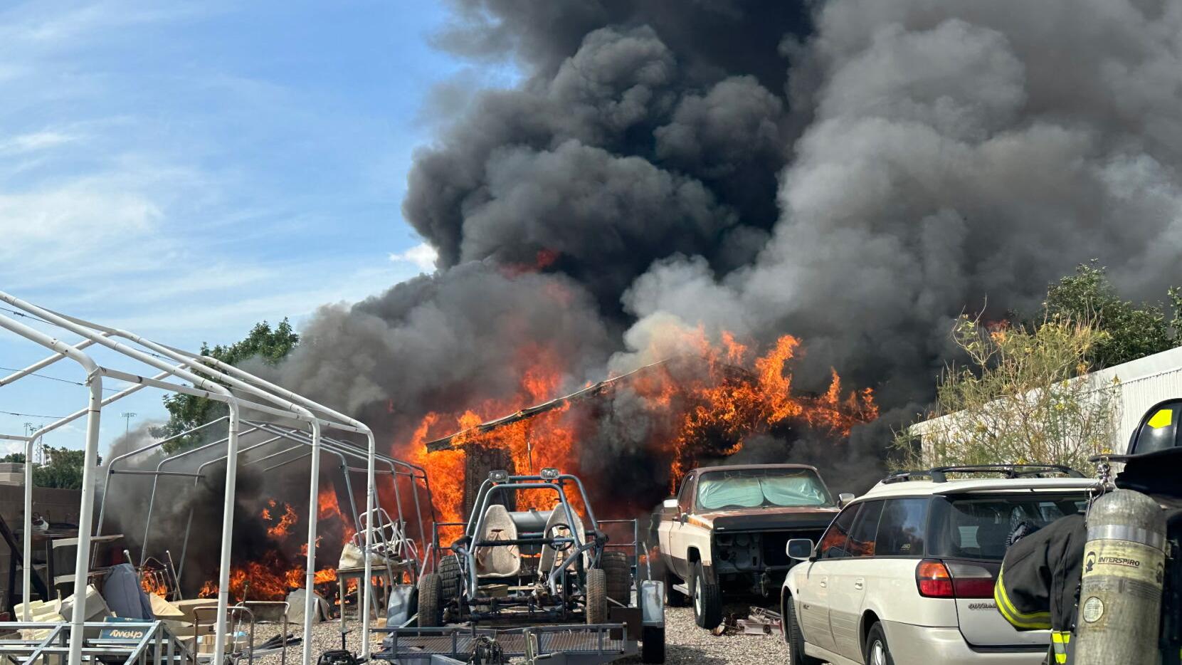 Fast-moving fire threatens homes in Mesquite before crews gain control ...