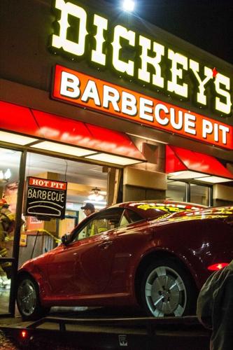 Dinner hour at Dickey’s gets crashed: Car crashes through building in ...