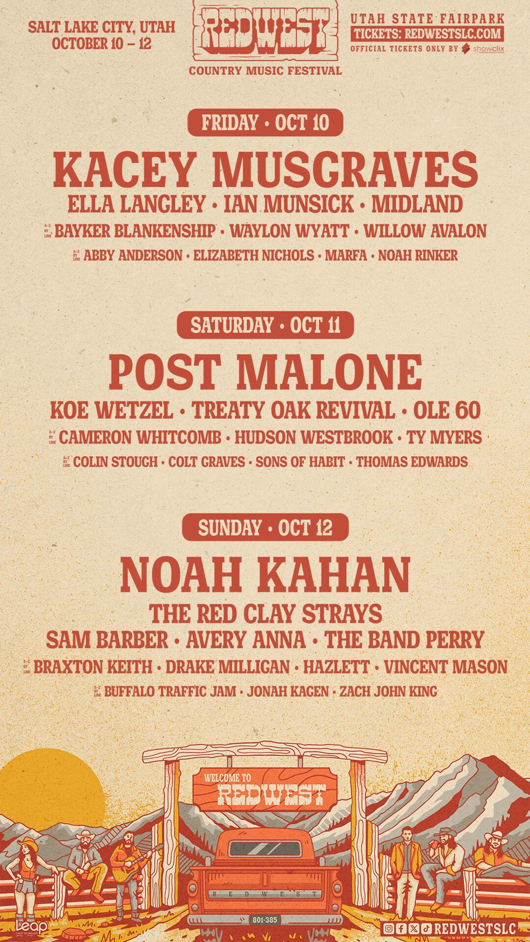 Saddle up for the star-studded RedWest Country Festival featuring Post ...