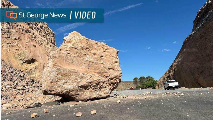 ‘Good timing’: Man films boulder fall at Toquerville Bypass ...