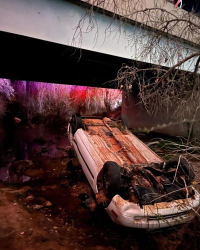 UPDATED: Toquerville crash leaves car upside down in creek | Local News ...