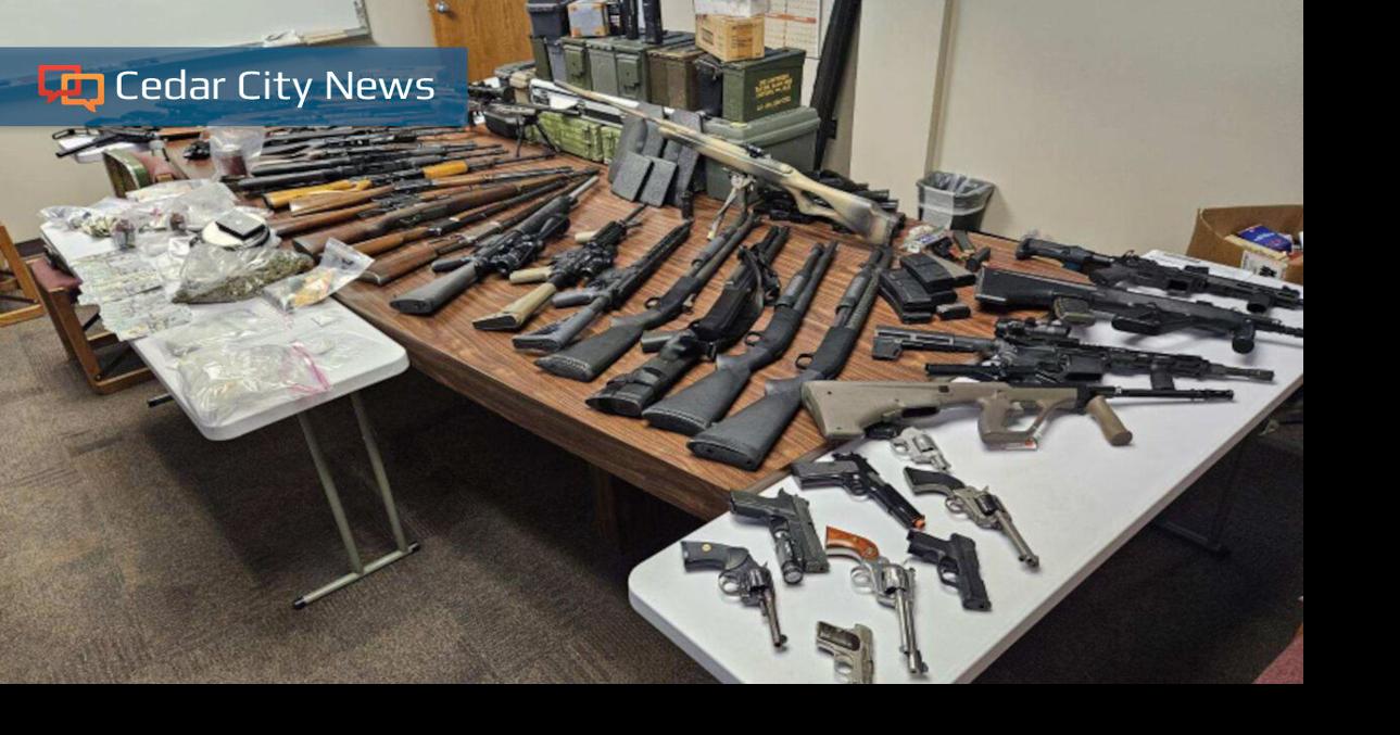 2 suspected drug dealers arrested in Cedar City raid; dozens of guns ...