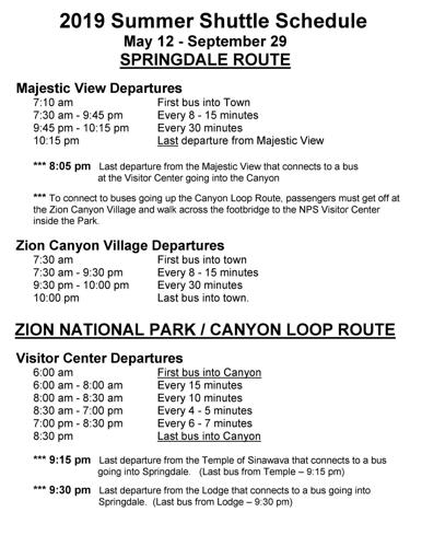 Zion, Springdale shuttles start summer schedule; visitors advised of ...