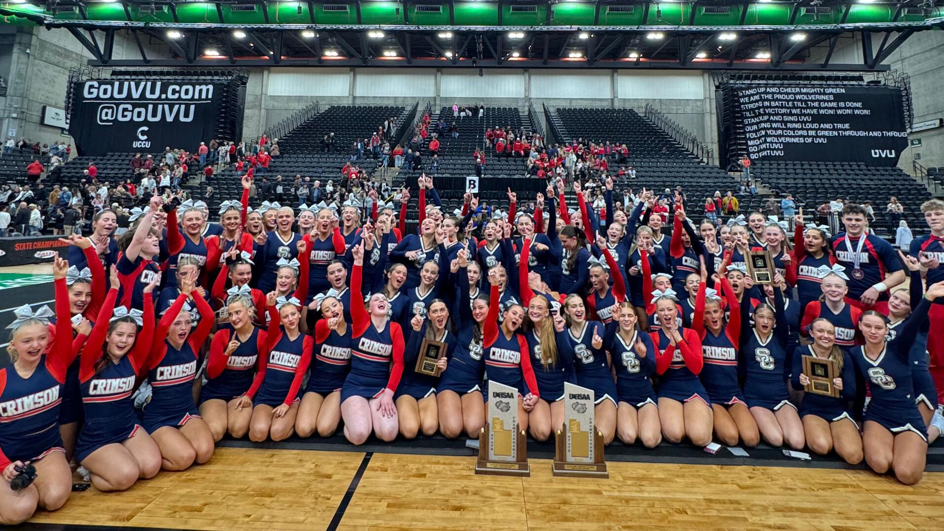 Crimson Cliffs wins 4th straight coed cheerleading state title; Snow ...