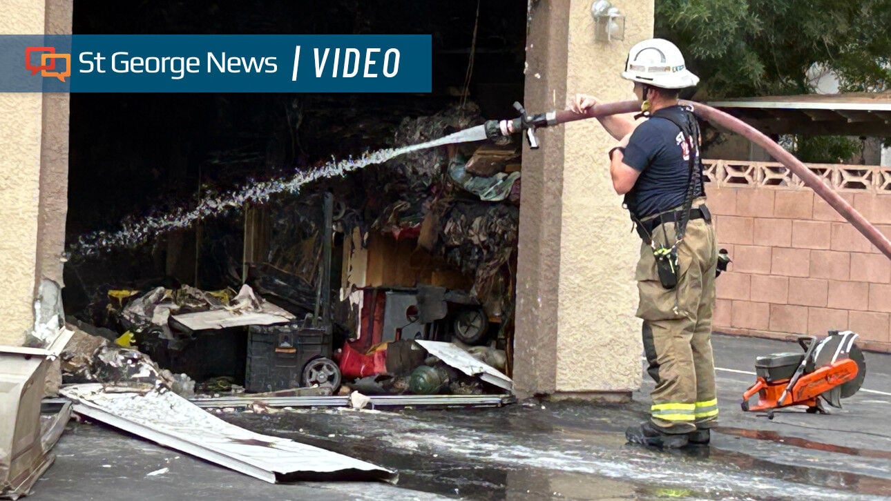 Firefighters battle St. George garage fire, homeowner assists | Flood ...
