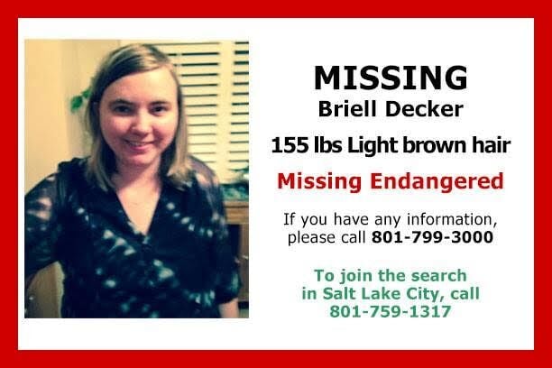 MISSING: 29-year-old Briell Decker | Local News | stgeorgeutah.com