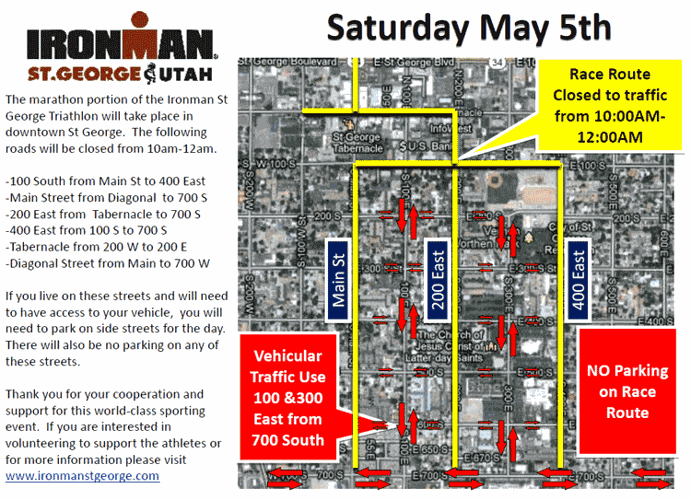 Ironman road closures, detours, course maps; Sand Hollow advisory ...