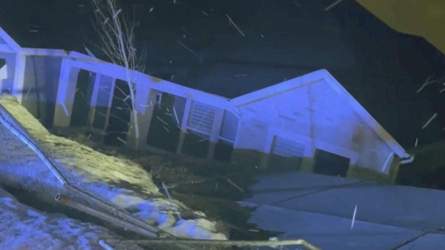 2 empty suburban Utah homes collapse down hill | Local News ...