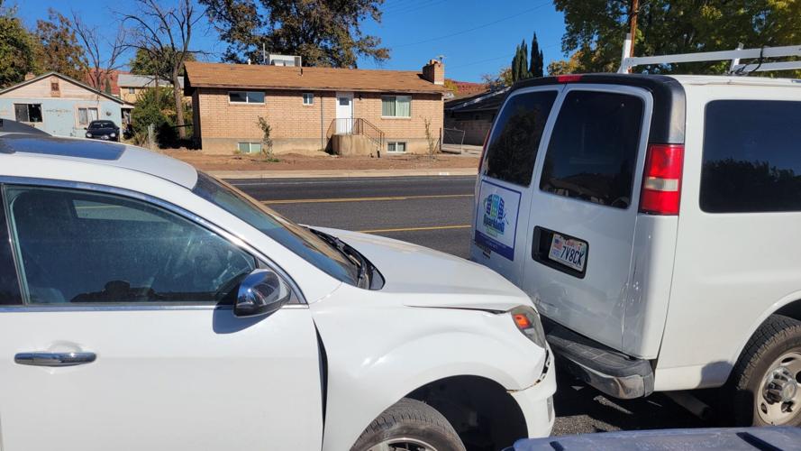 Chain-reaction crash on 100 South in St. George leaves SUV smashed into ...