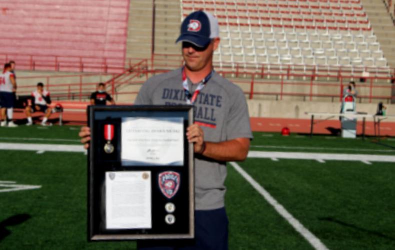 Dixie State University football team honored with award following 2 ...