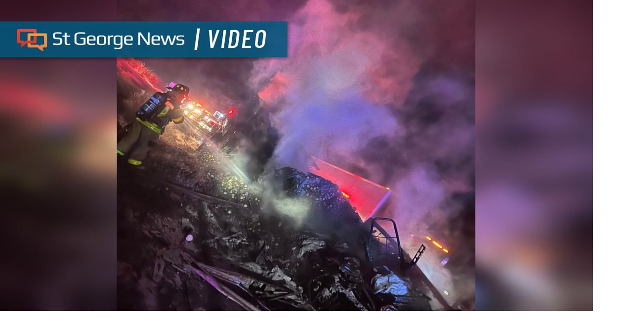 Semi loaded with some 40K pounds of onions destroyed by fire just south ...