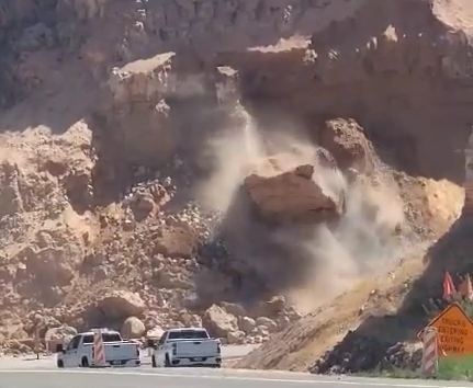 ‘Good timing’: Man films boulder fall at Toquerville Bypass ...