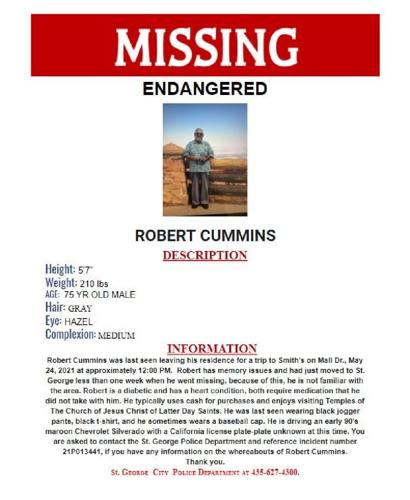 UPDATED: Officials locate missing, endangered St. George man | Local ...