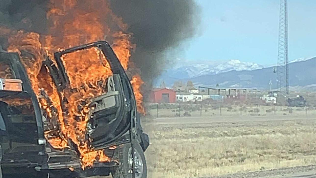 Firefighters extinguish pickup truck blaze on I-15 near Parowan | Flood ...