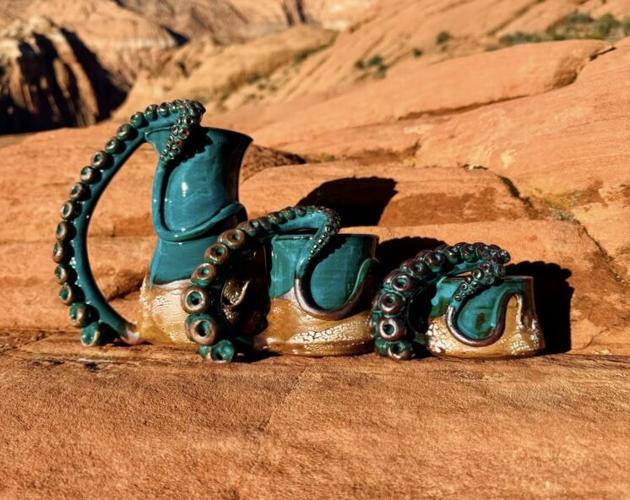 Handle with flair: This St. George potter’s work includes octopus ...
