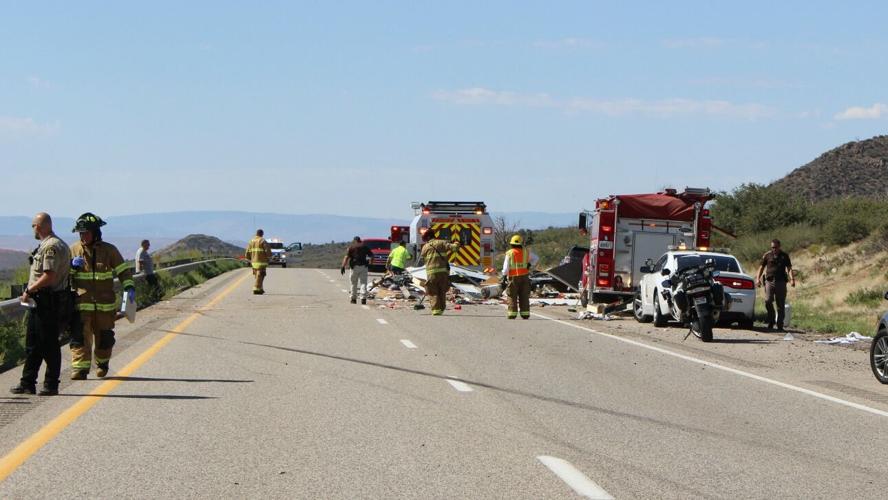 Crash involving car fire and obliterated trailer triggers closure of I ...