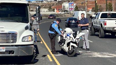 St. George motorcycle officer heading to crash gets struck by another ...