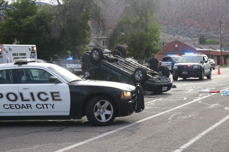 Collision flips SUV upside down, injures both drivers | Local News ...
