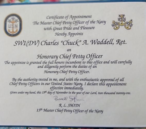 Retired U.S. Navy diver Charles ‘Chuck’ Waddell aims to help veterans ...