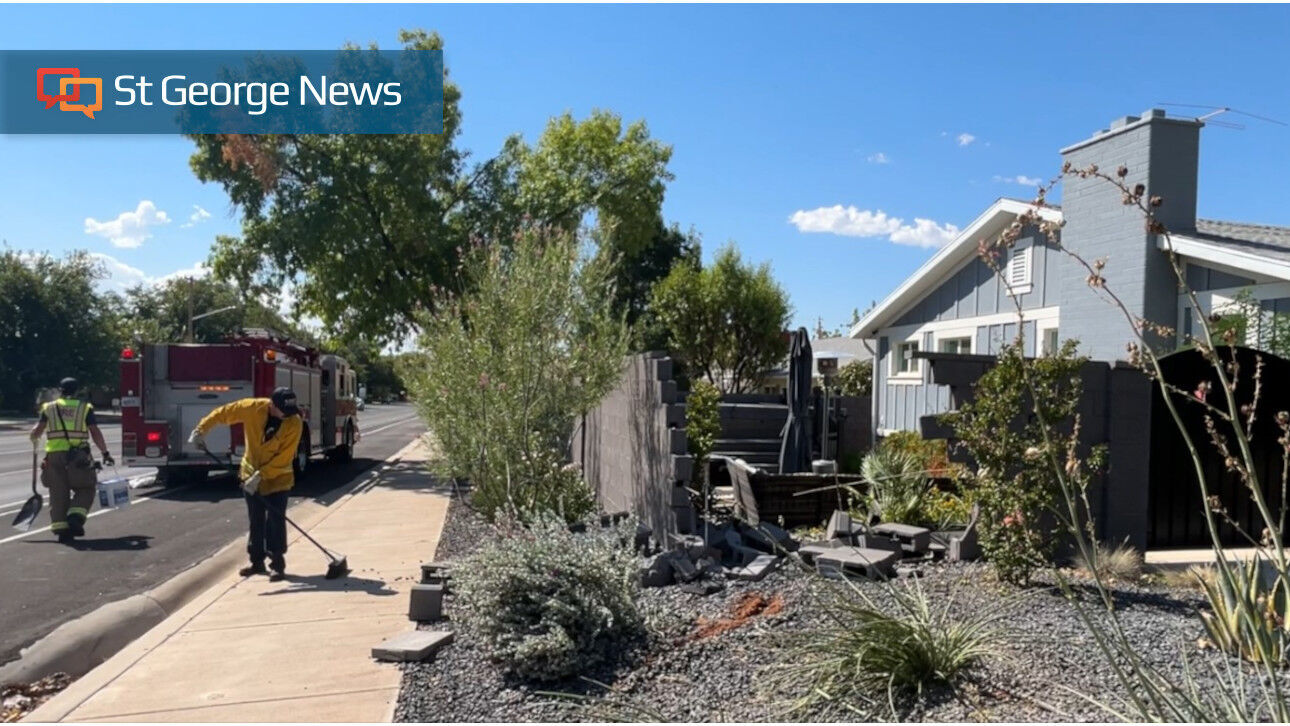 2 vehicles collide, 1 parked car and block wall damaged in St. George ...