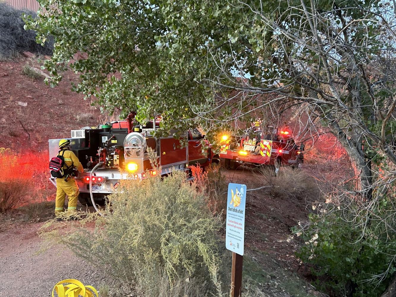 Brush fire north of Main Street in St. George quickly doused ...