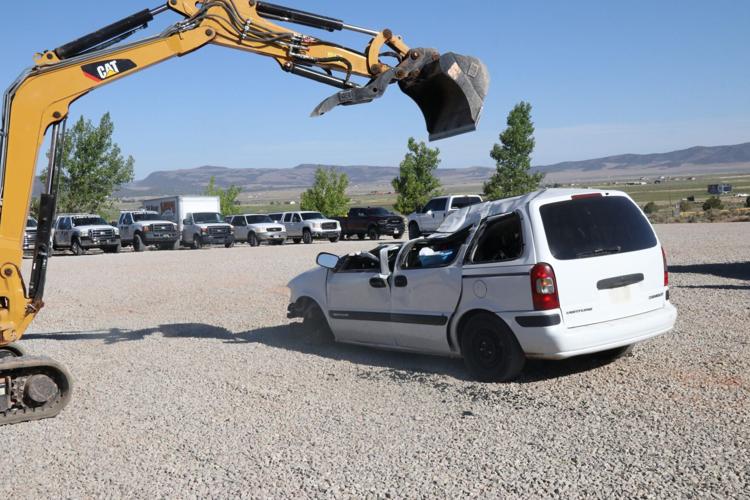 Responders practice extrication techniques during mock vehicle accident ...