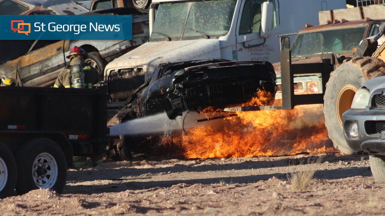 Fire at auto salvage yard in St. George injures owner, fire chief says ...