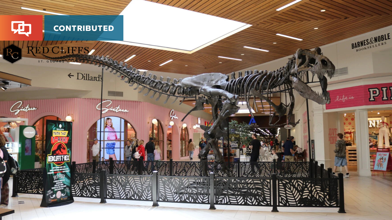 Life-size Utahraptor, T. rex roar into Red Cliffs as spring concert ...