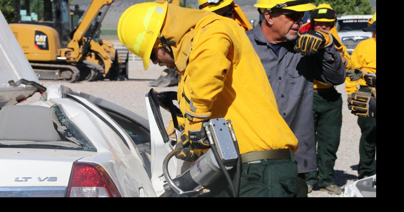 Responders practice extrication techniques during mock vehicle accident ...