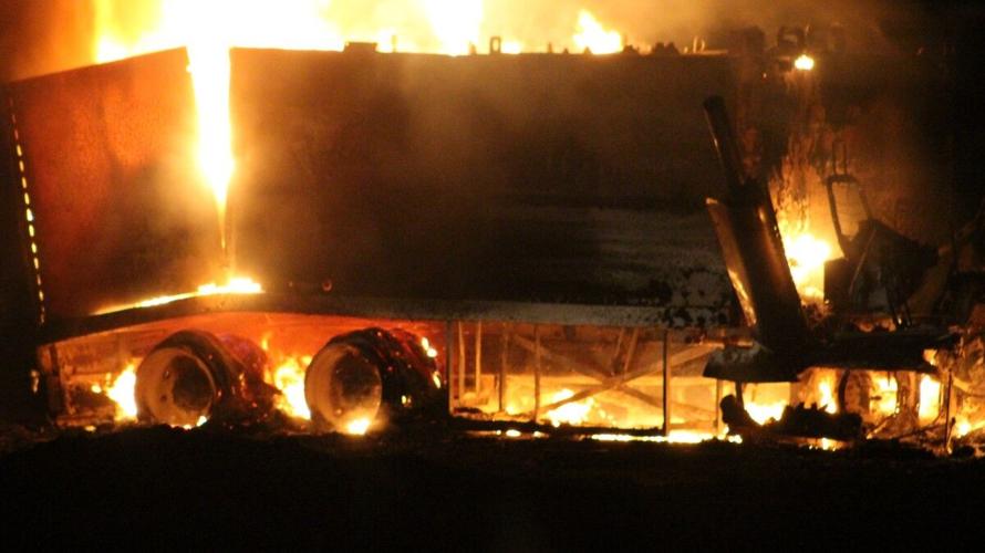 Semi carrying 900 gallons of fuel goes up in flames | Local News ...