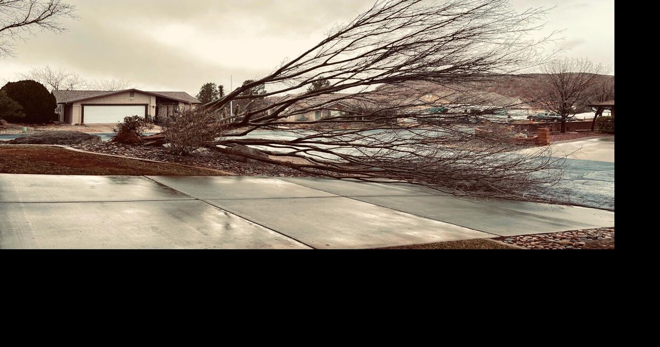 Snowy winds whip through Southern Utah, leaving wake of damage, power ...