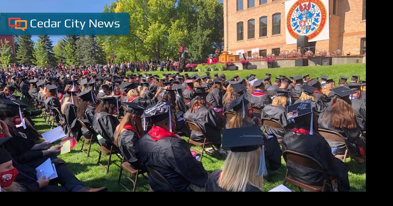 Mask-wearing graduates participate in SUU commencement, one of the few ...