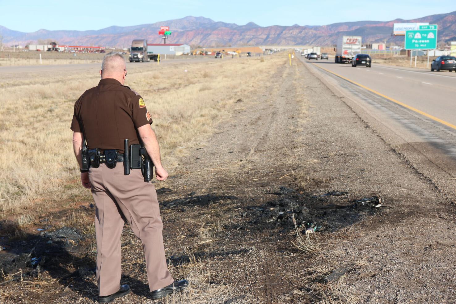 Firefighters extinguish pickup truck blaze on I-15 near Parowan | Flood ...