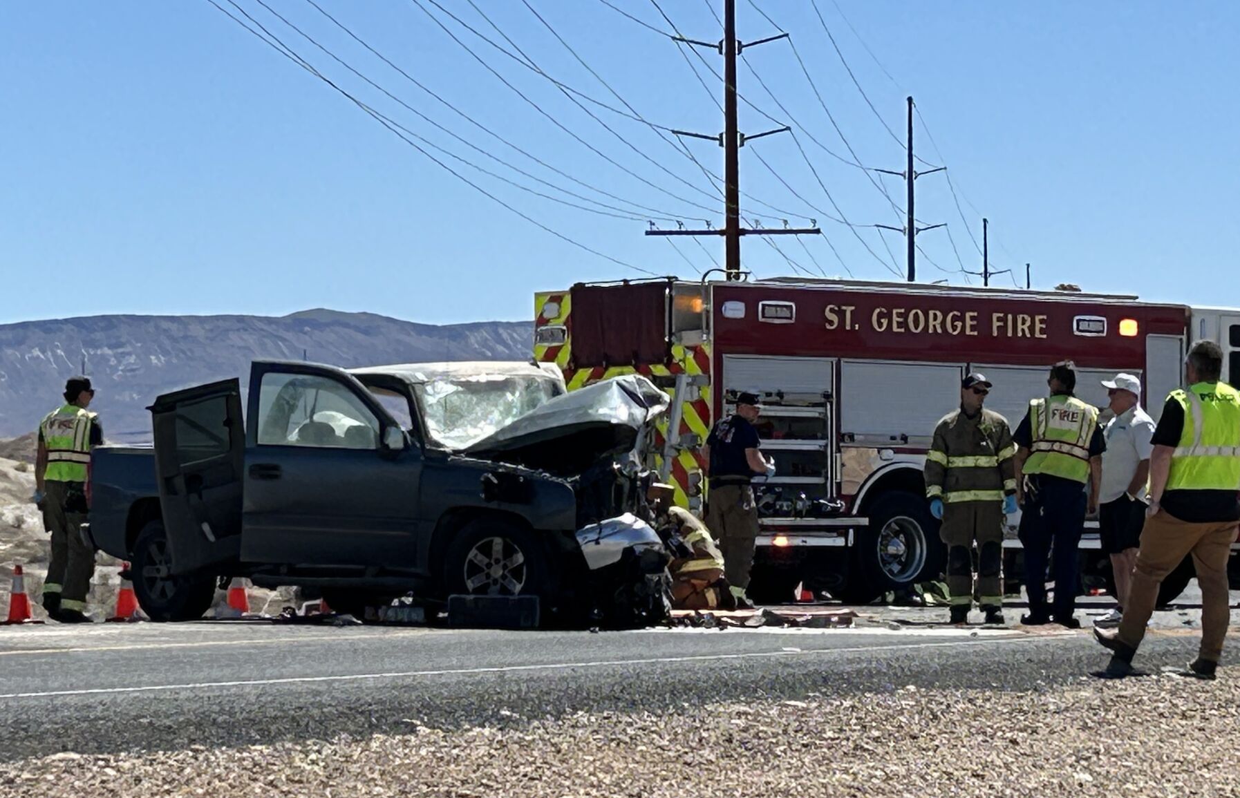 Pickup driver rushed to hospital after head-on collision with ...