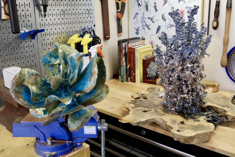 This Southern Utah artist metal-casts real mushrooms and succulents ...