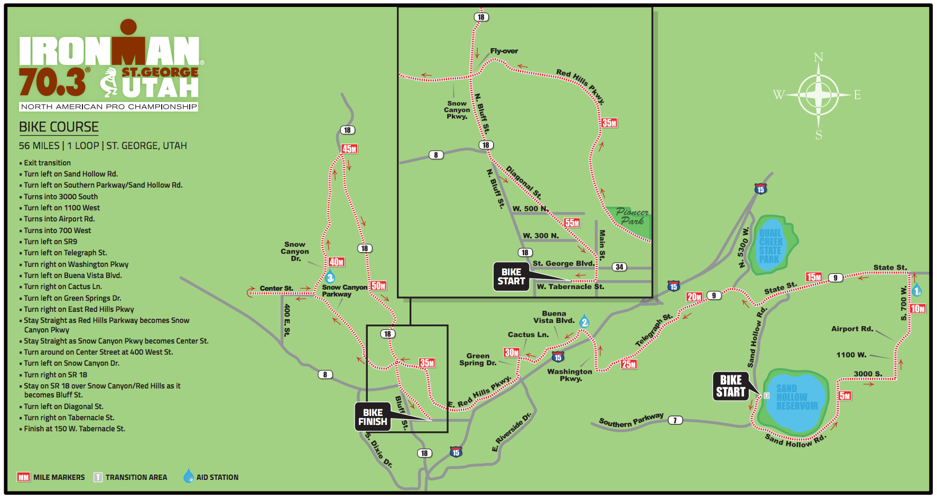 Ironman 70.3 St. George events guide, traffic impacts, course maps ...