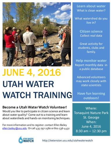 Citizen science; volunteers needed in Southern Utah for water checks ...