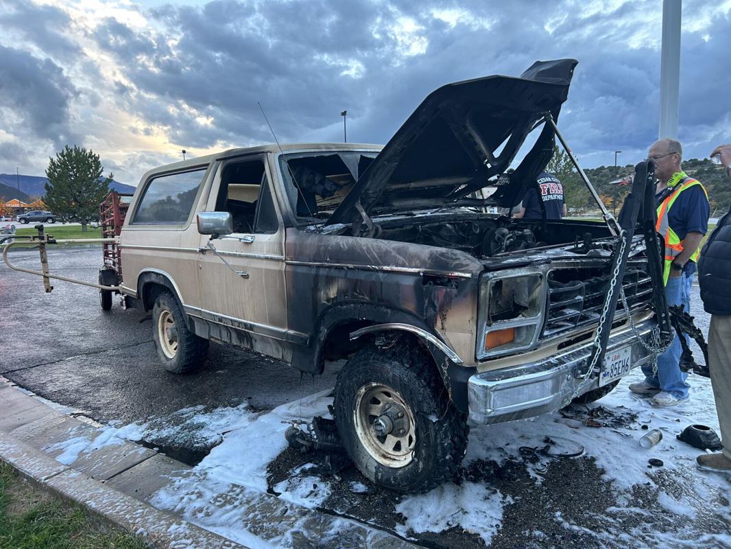 Ford Bronco destroyed after catching fire in Cedar City parking lot ...