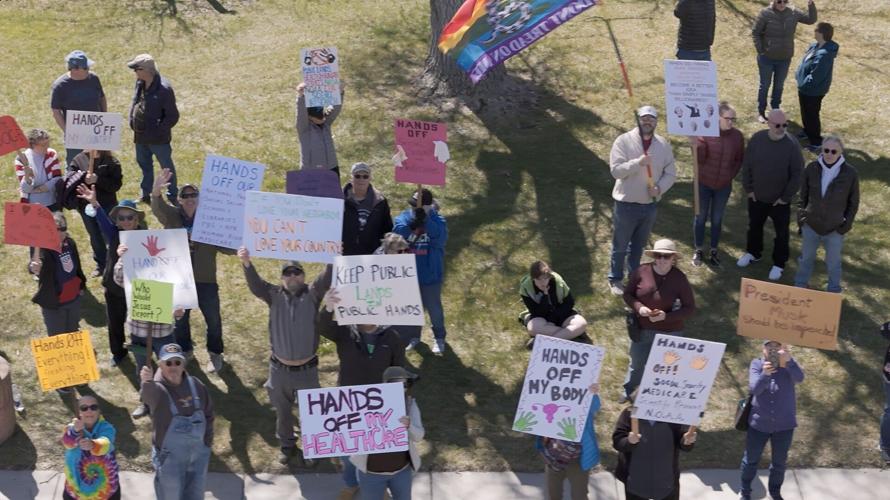 Over 100 rally in Stillwater County as part of 'Hands Off' protest ...