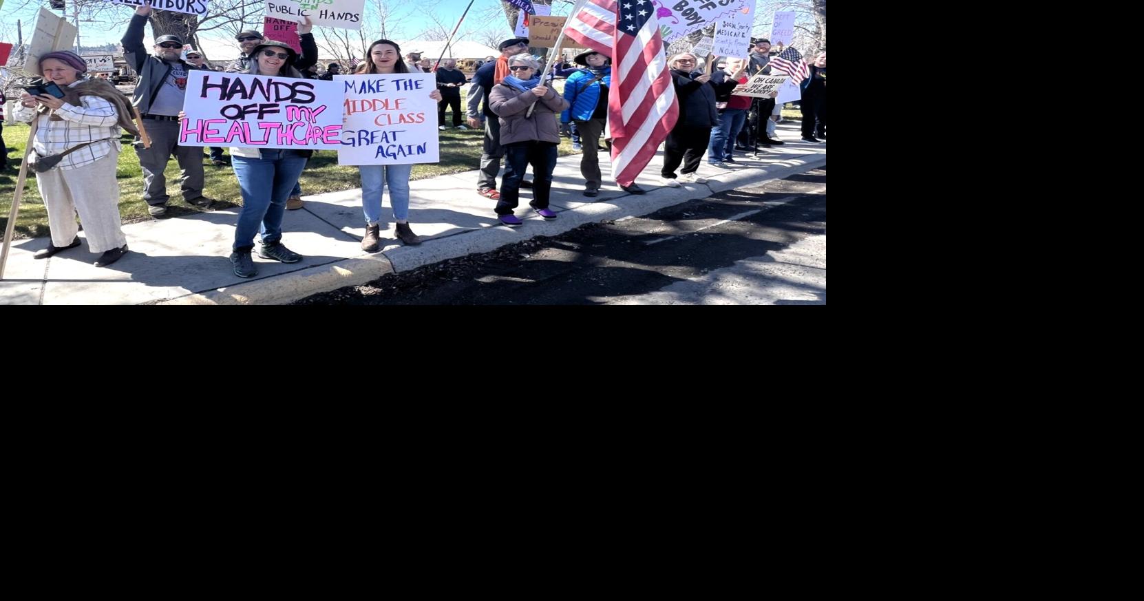 Over 100 rally in Stillwater County as part of 'Hands Off' protest ...
