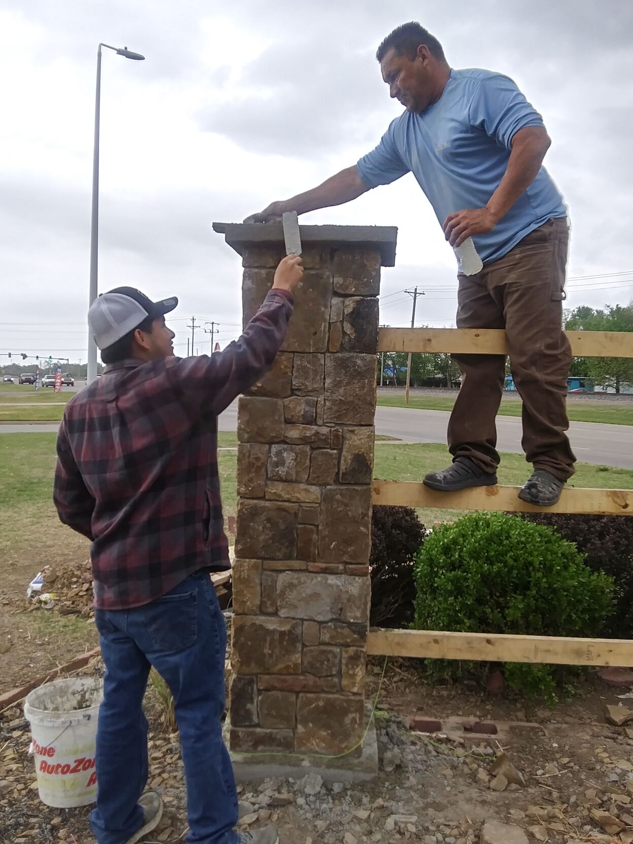 Mason creates attractive pillars for new city signs | Community ...