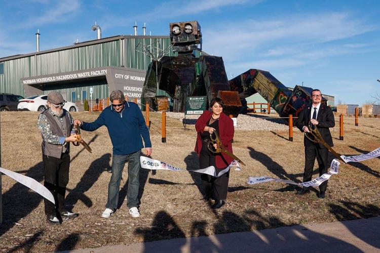 Norman unveils 20-foot-tall sculpture comprised of decommissioned ...