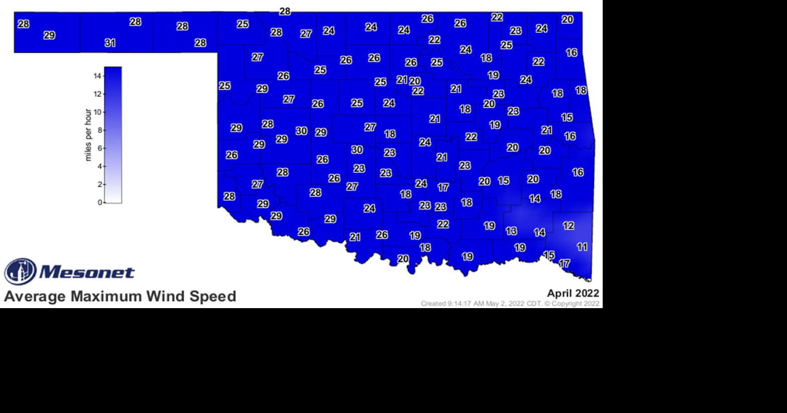 April winds highest in Mesonet Era | News | stwnewspress.com