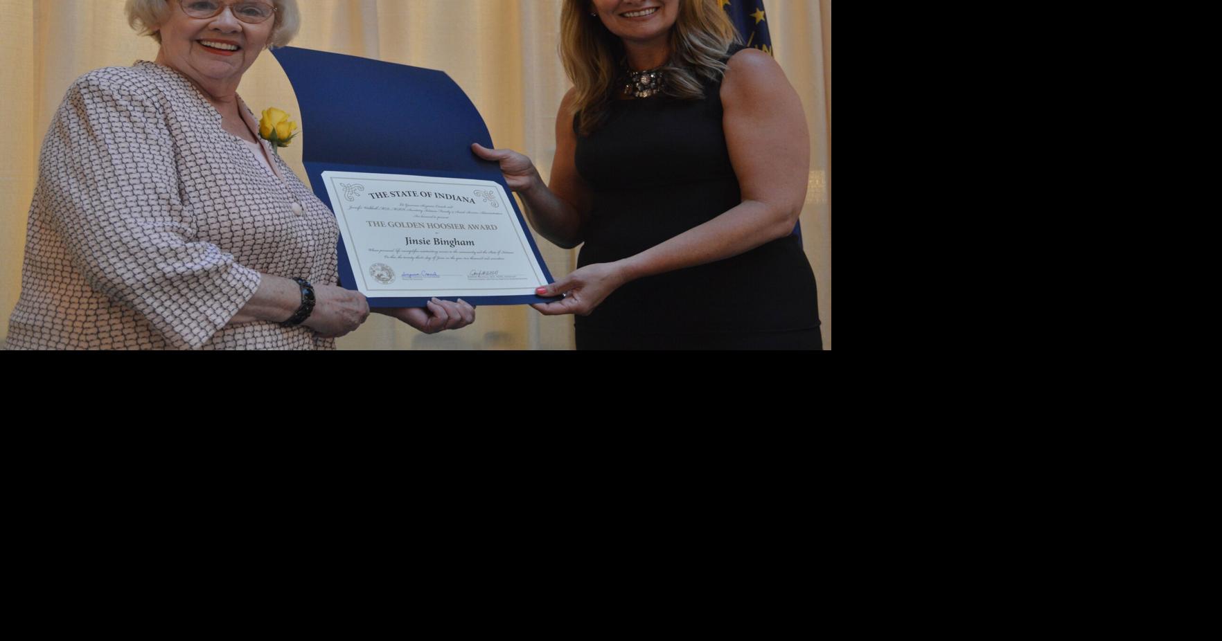 Bingham honored with Golden Hoosier Award | Archives | suncommercial.com
