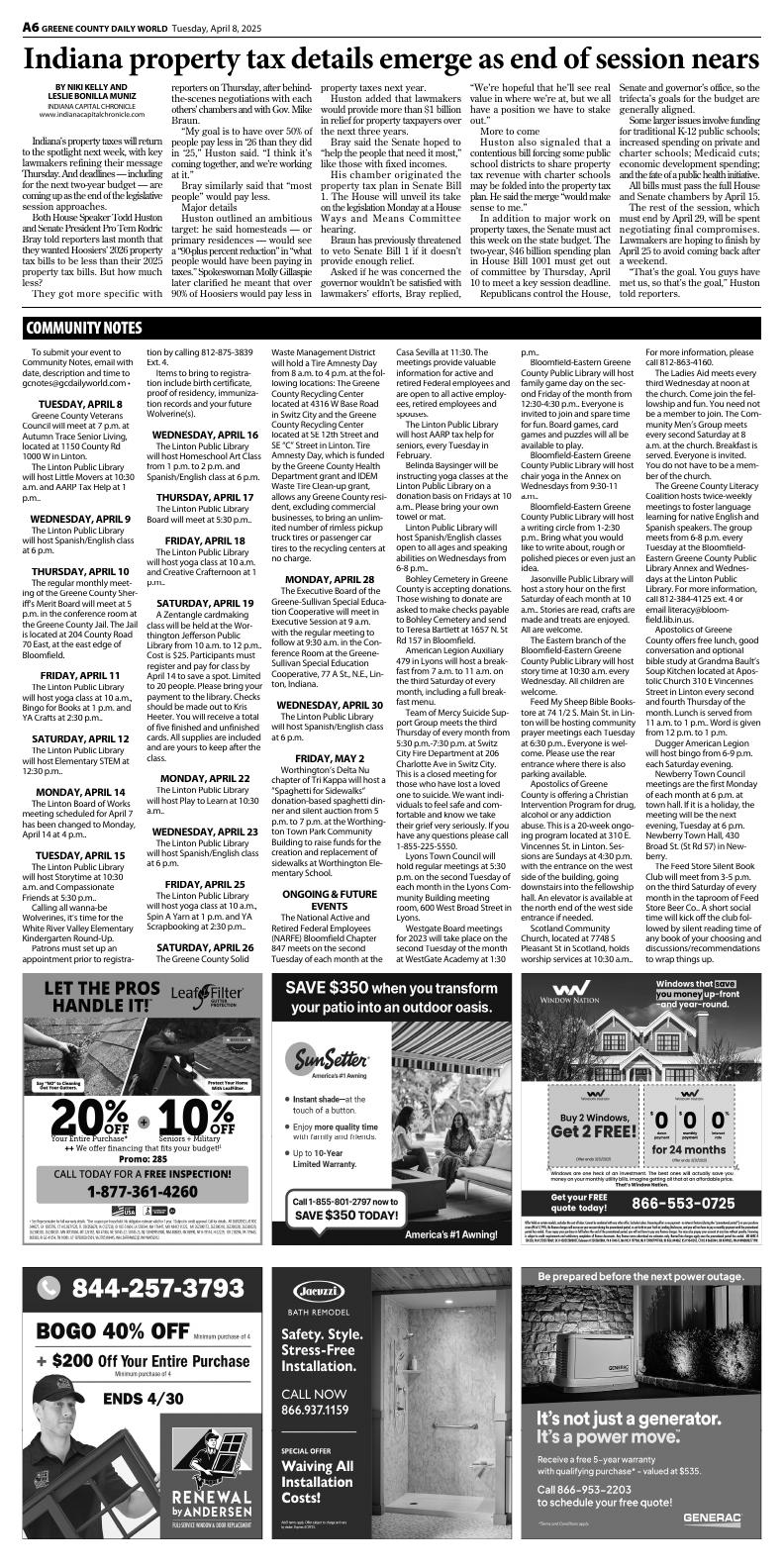 Page A06 | Greene County Daily World | suncommercial.com