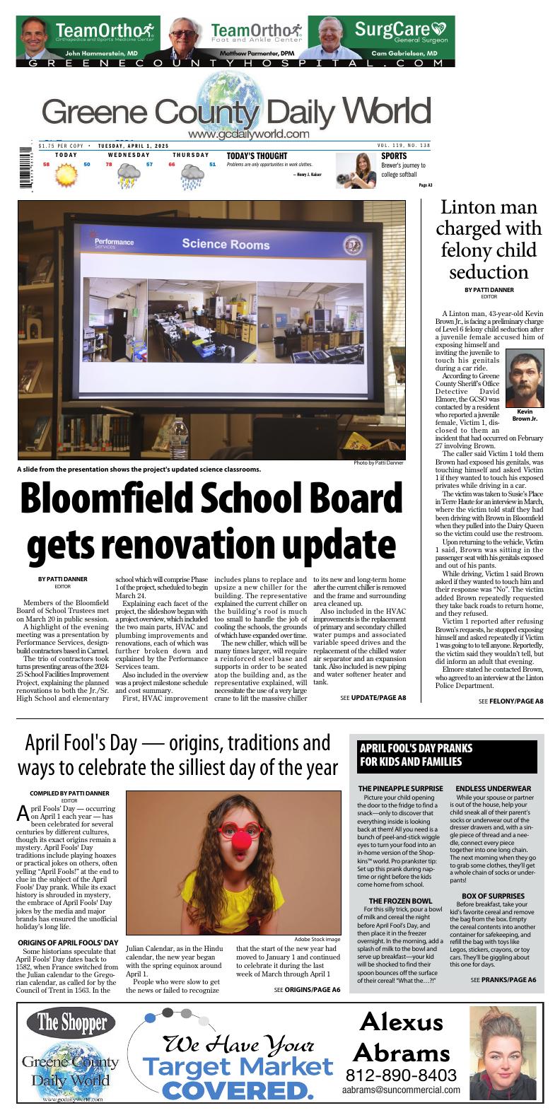 Page A01 | Greene County Daily World | suncommercial.com