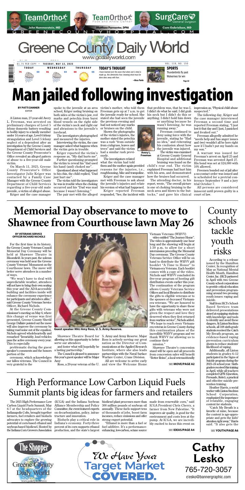 Page A01 | Greene County Daily World | suncommercial.com